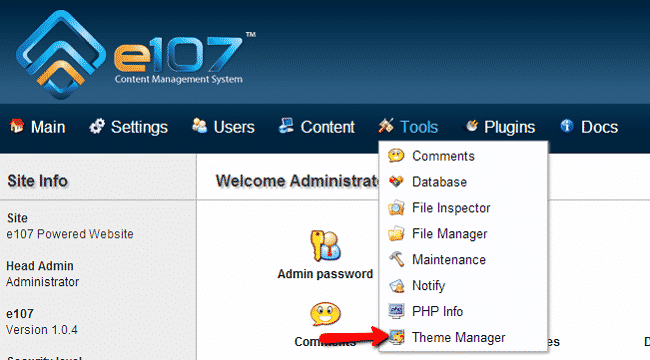 How to Change e107 Themes?