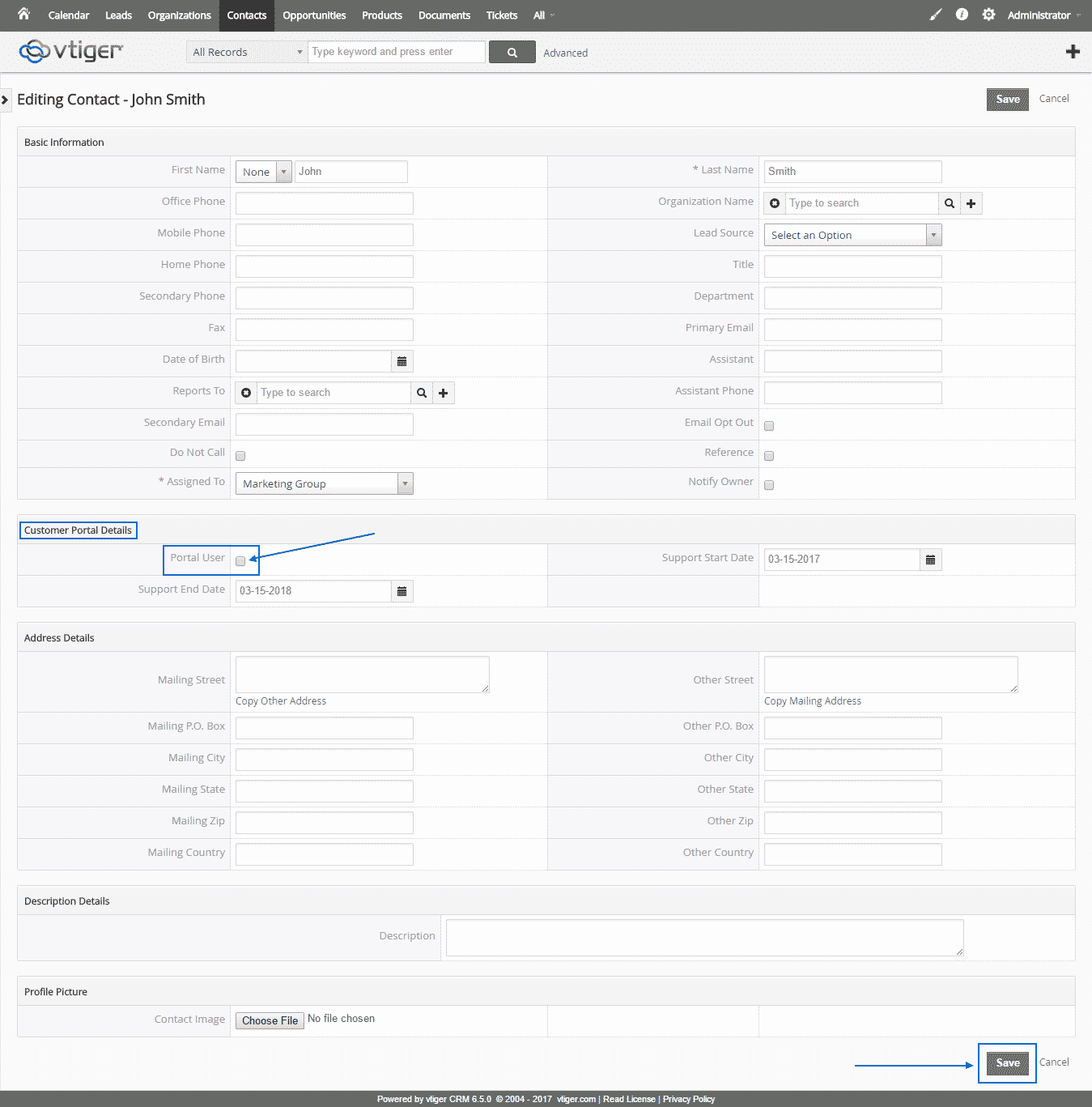 How to install customer portal module on your vTiger CRM?
