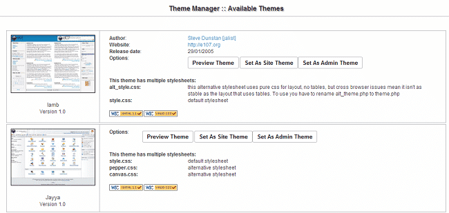 How to Change e107 Themes?