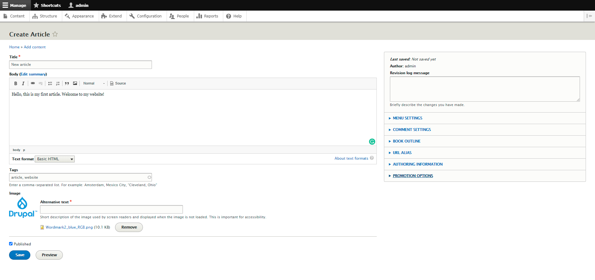 Drupal 8 Tutorial How To Create Articles In Drupal 8