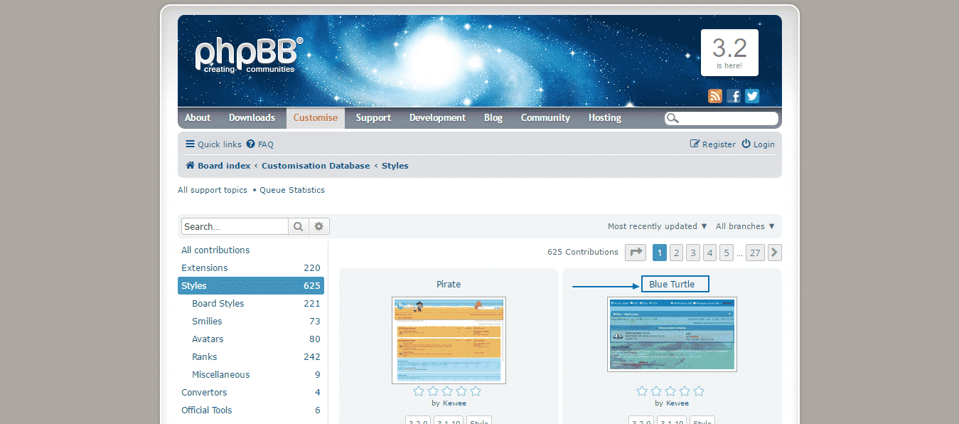 How to install styles in phpBB?